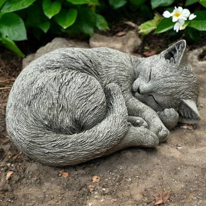 Sleeping Cat Cement - Etsy