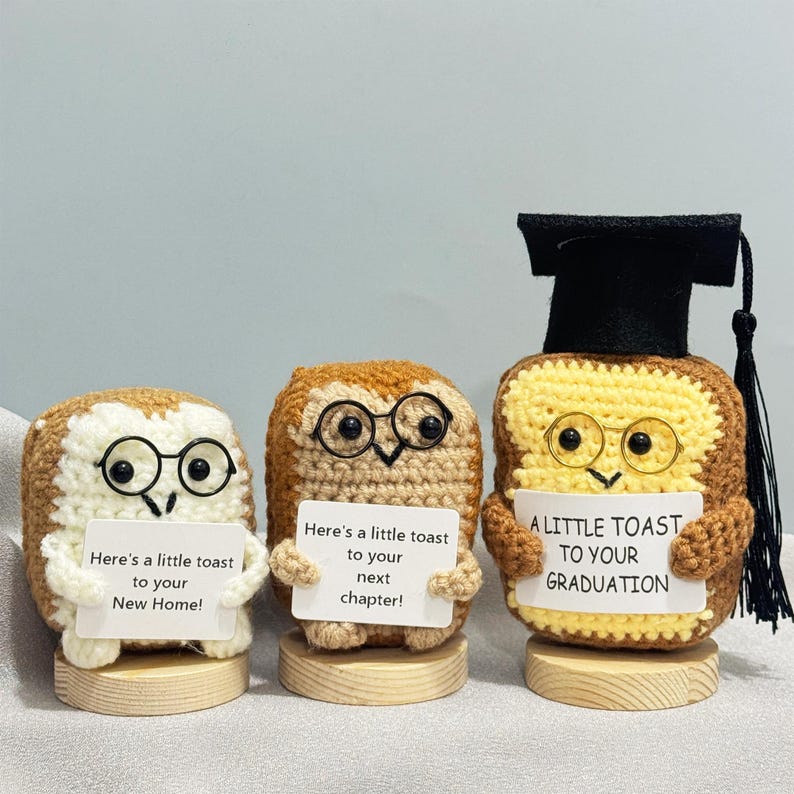 Adorable Handmade Crochet Toast Plushie | Motivational Keepsake Gift ...