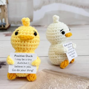 Adorable Handmade Crochet Duck,positive Duck,good Luck Duck,crochet ...