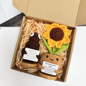 Funny Crochet Poo With Sunflower,positive Poo,emotional Support Plant ...