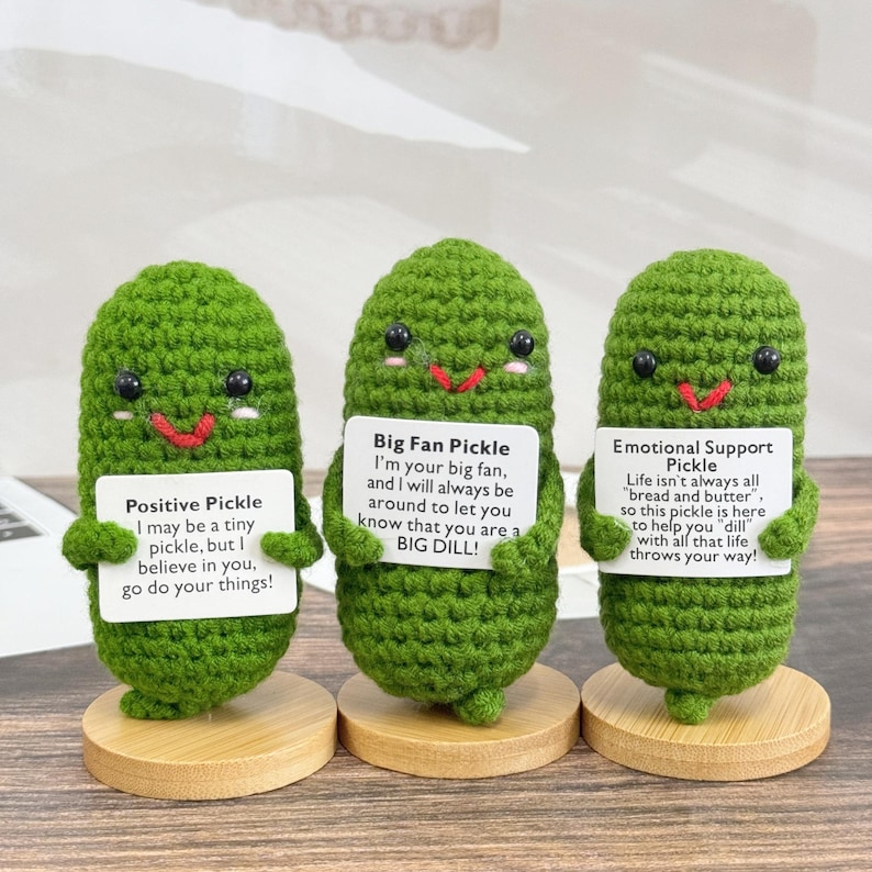 Emotional Support Pickle,positive Pickle,big Fan Pickle,crochet Pickle ...