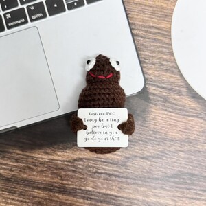 Funny Crochet Poo With Sunflower,positive Poo,emotional Support Plant ...