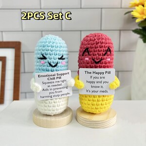 Adorable Crochet Chill Pill-emotional Support-emergency Pill-chill Pill ...