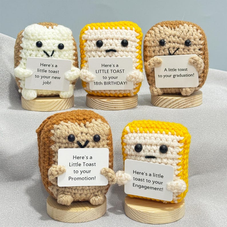 Adorable Handmade Crochet Toast Plushie | Motivational Keepsake Gift ...