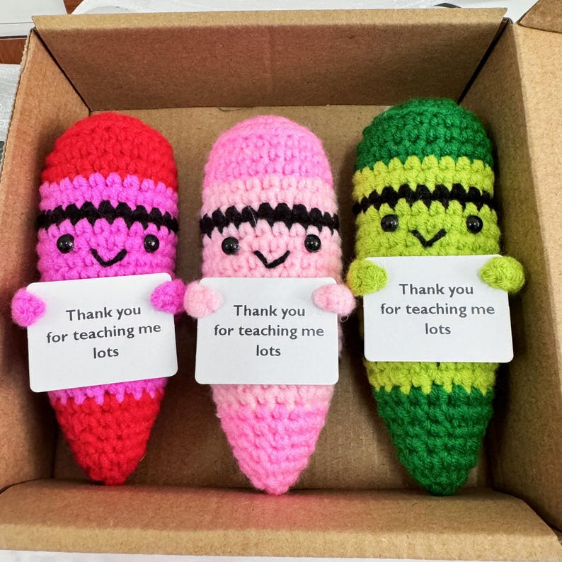 Adorable Handmade Crochet Crayons-thank You for Teacher-thank You Gifts ...