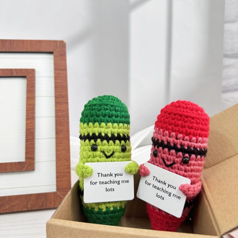 Adorable Handmade Crochet Crayons-thank You for Teacher-thank You Gifts ...