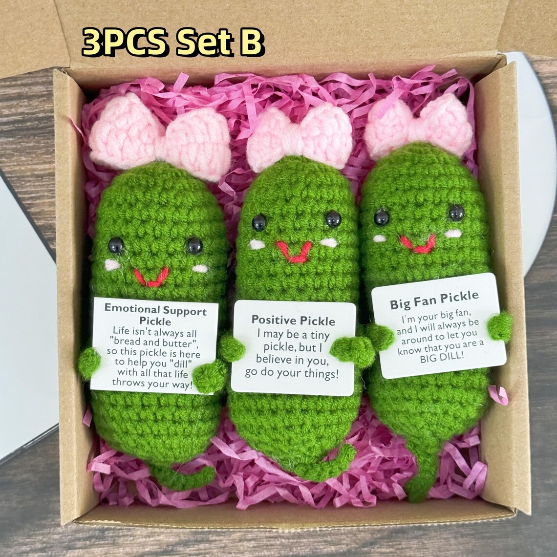 Emotional Support Pickle,positive Pickle,big Fan Pickle,crochet Pickle ...
