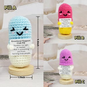 Handmade Crochet Pickle With Chill Pills-emotional Support-crochet ...