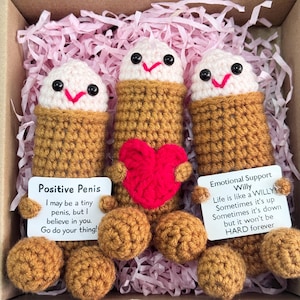 Crochet Penis Gift,crochet Penis Holding Red Heart,positive Penis,emotional Support,anniversary ...
