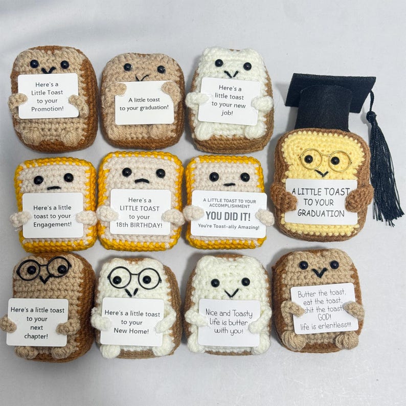 Adorable Handmade Crochet Toast Plushie | Motivational Keepsake Gift ...