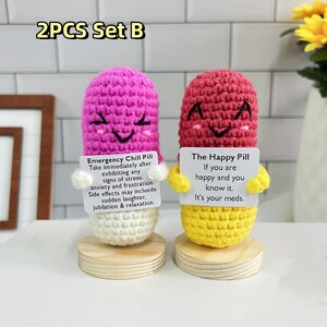 Adorable Crochet Chill Pill-emotional Support-emergency Pill-chill Pill ...