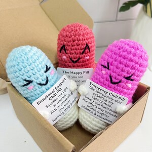 Adorable Crochet Chill Pill-emotional Support-emergency Pill-chill Pill ...