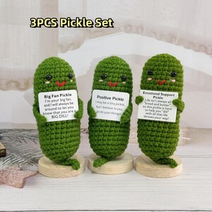 Handmade Crochet Pickle With Chill Pills-emotional Support-crochet ...