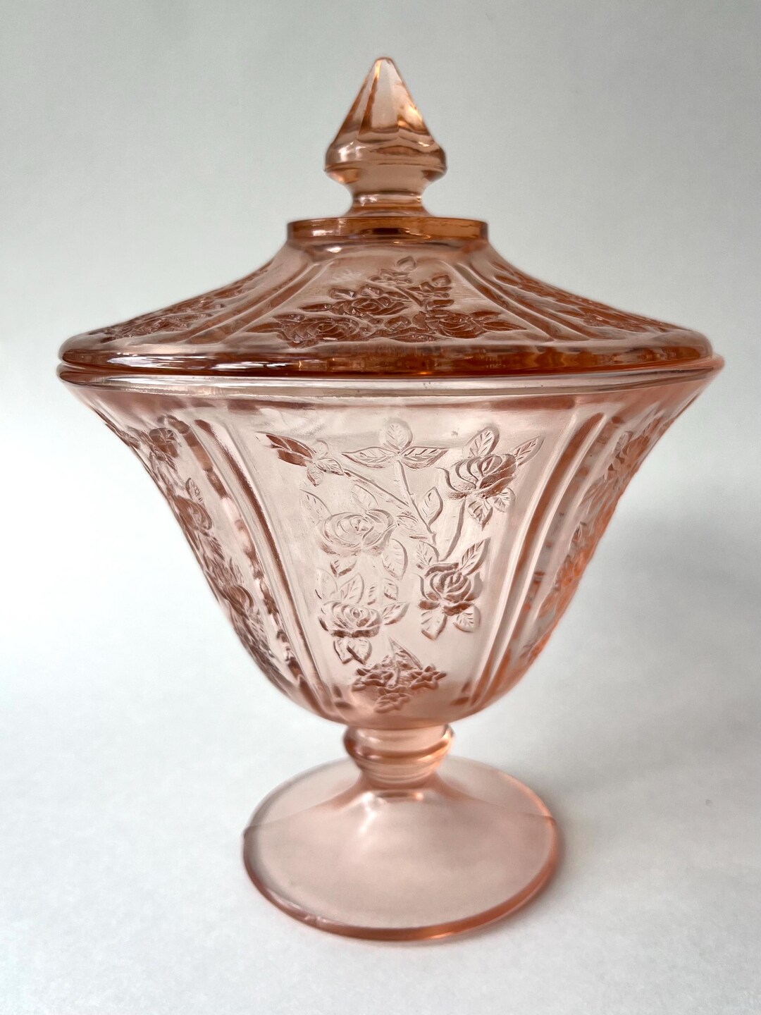 Vintage Federal Pink Depression Glass, Rose Pattern - Etsy