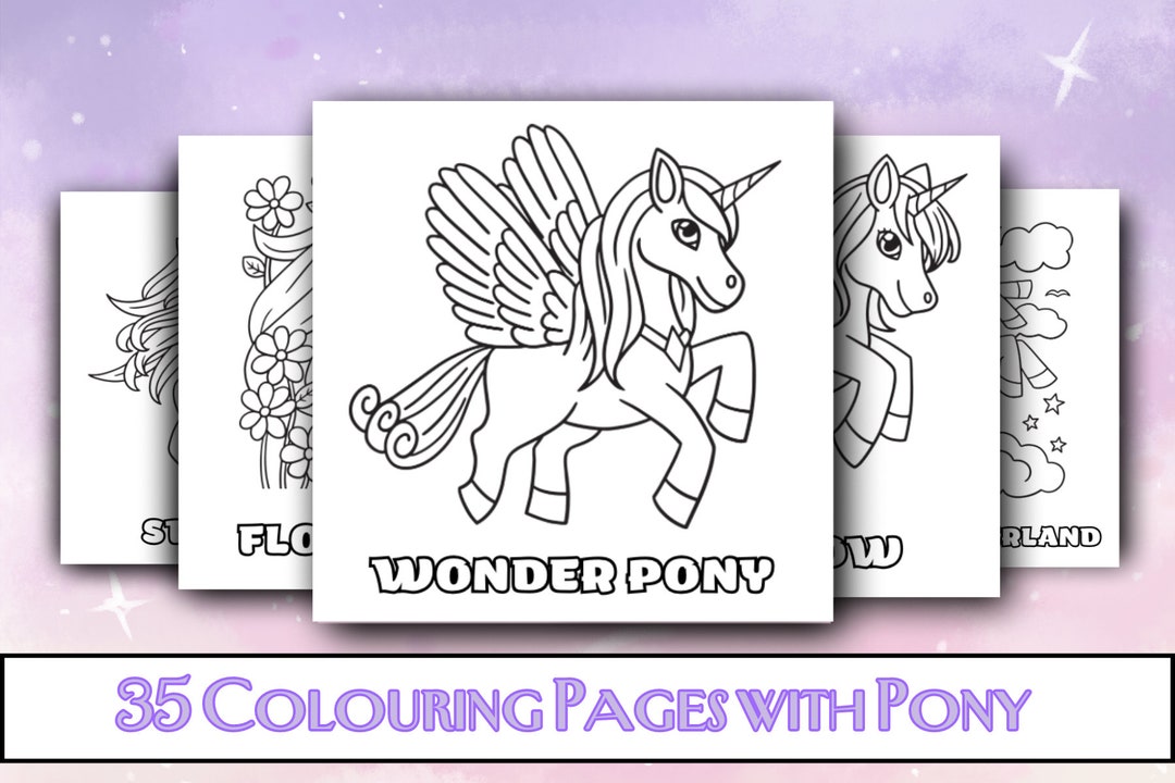 Pony Colouring Book 35 Colouring Sheets Pony Colouring Pages for Girls ...