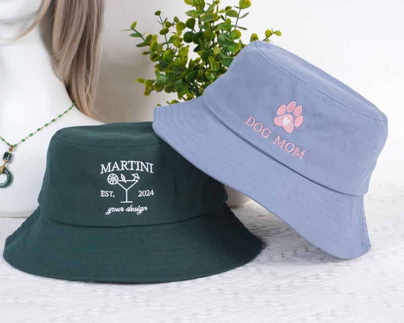 Embroidered Text/logo Bucket Hat Personalized Bucket Hat Custom Hiking ...