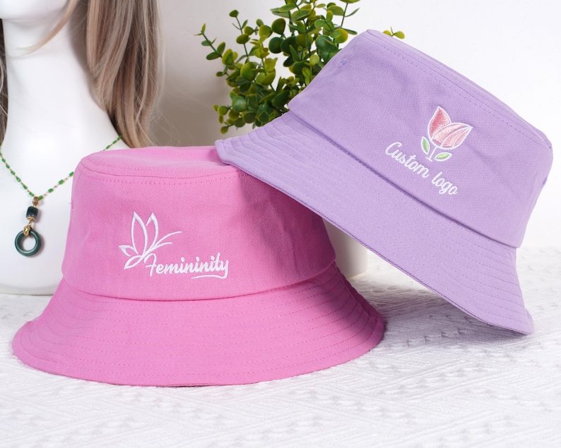 Embroidered Text/logo Bucket Hat Personalized Bucket Hat Custom Hiking ...