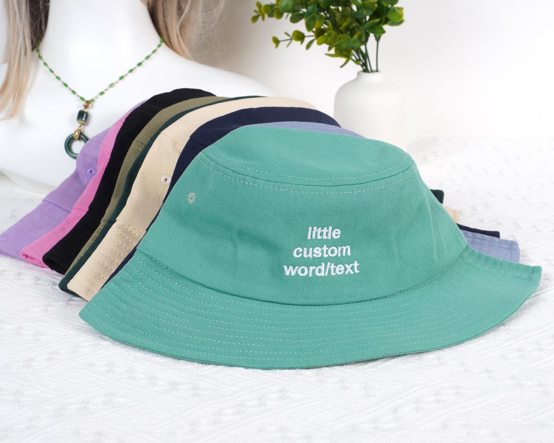 Embroidered Text/logo Bucket Hat Personalized Bucket Hat Custom Hiking ...