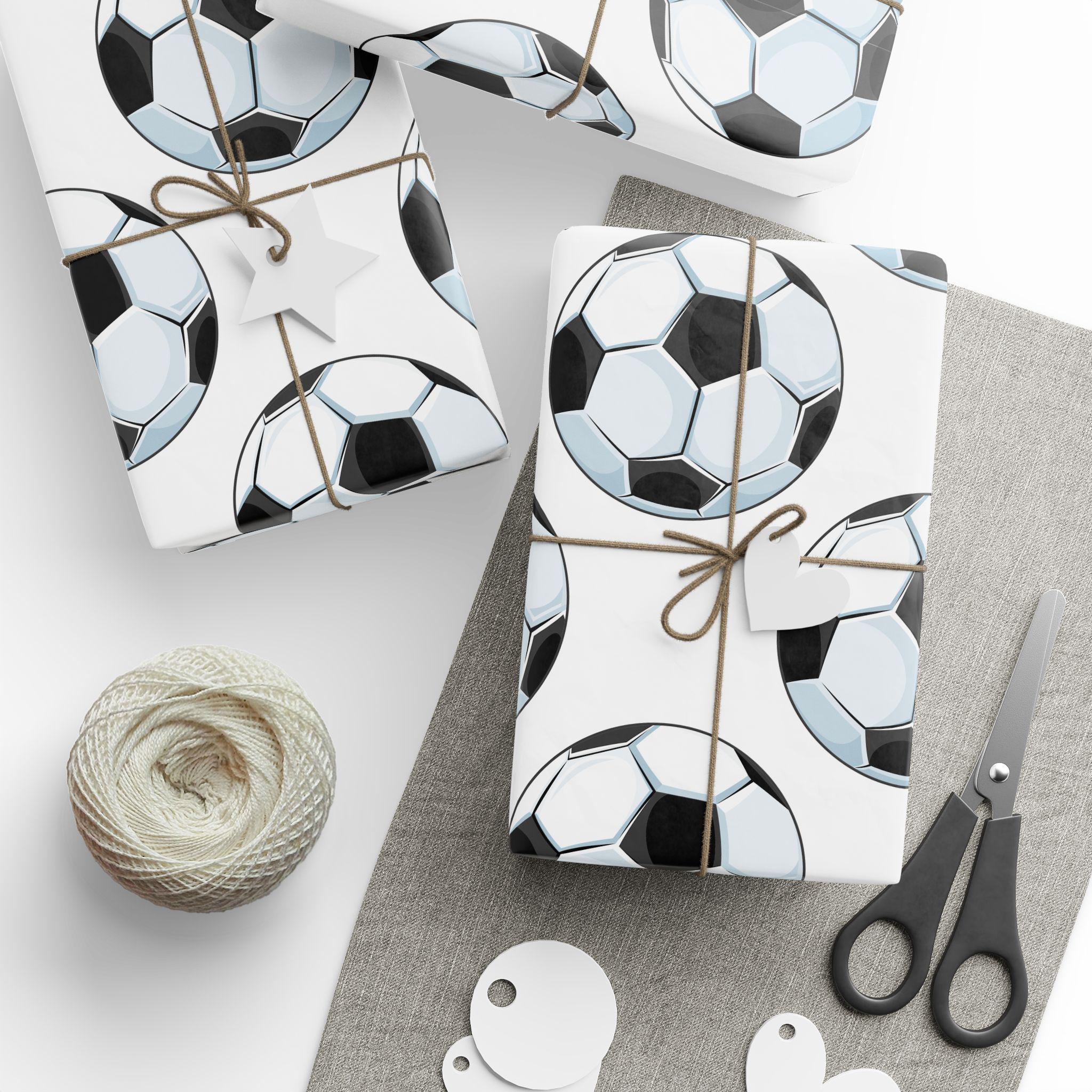 SOCCER Ball SPORTS Gift WRAPPING Paper, Soccer Themed Football Party ...