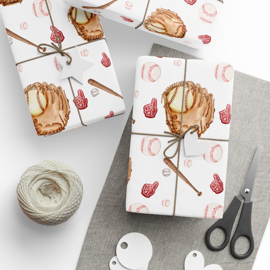 Simple Baseball Wrapping Paper for Birthday/ Holiday Halloween ...