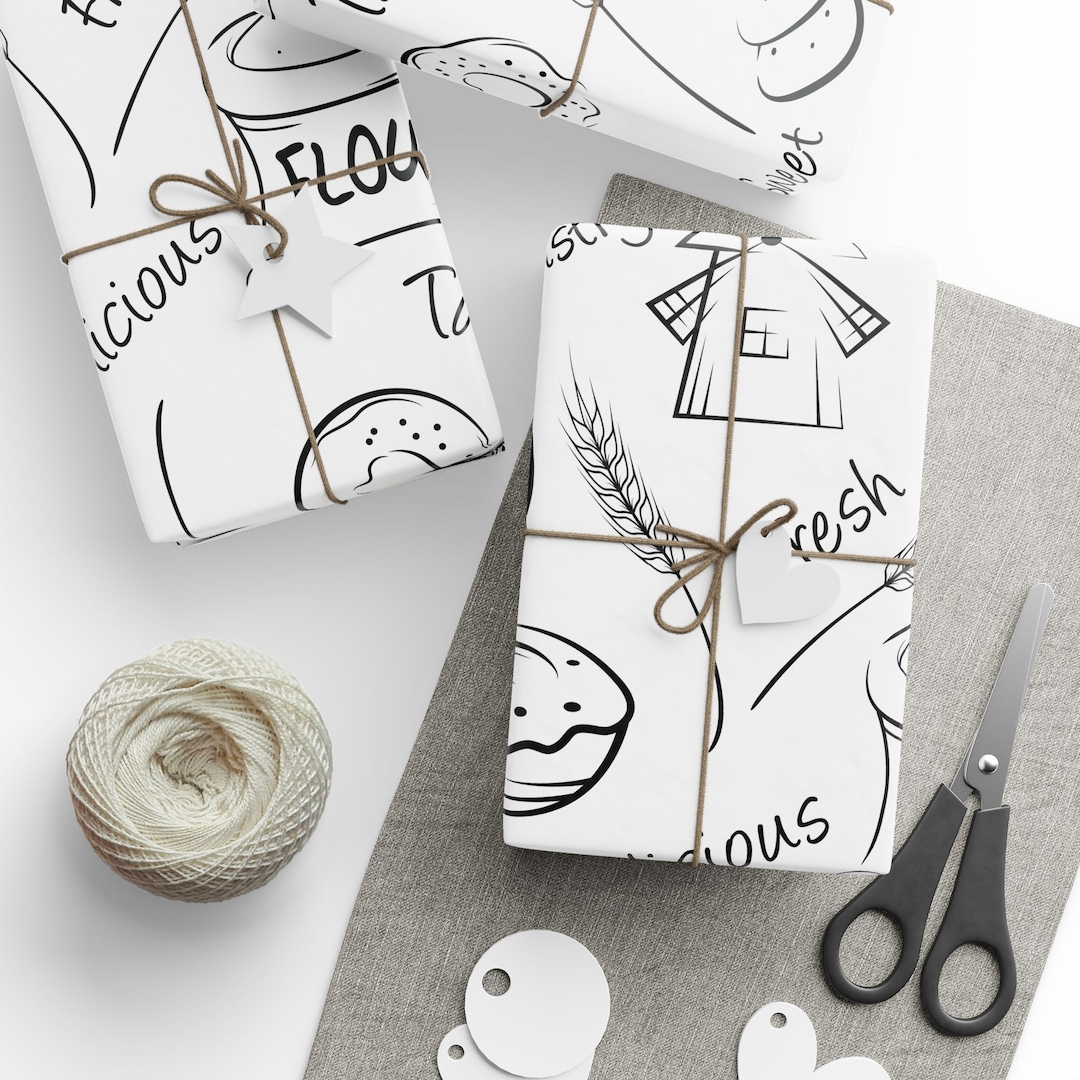 Cute Bakery/ Baker/ Bread Wrapping Paper for Birthday/ Holiday ...