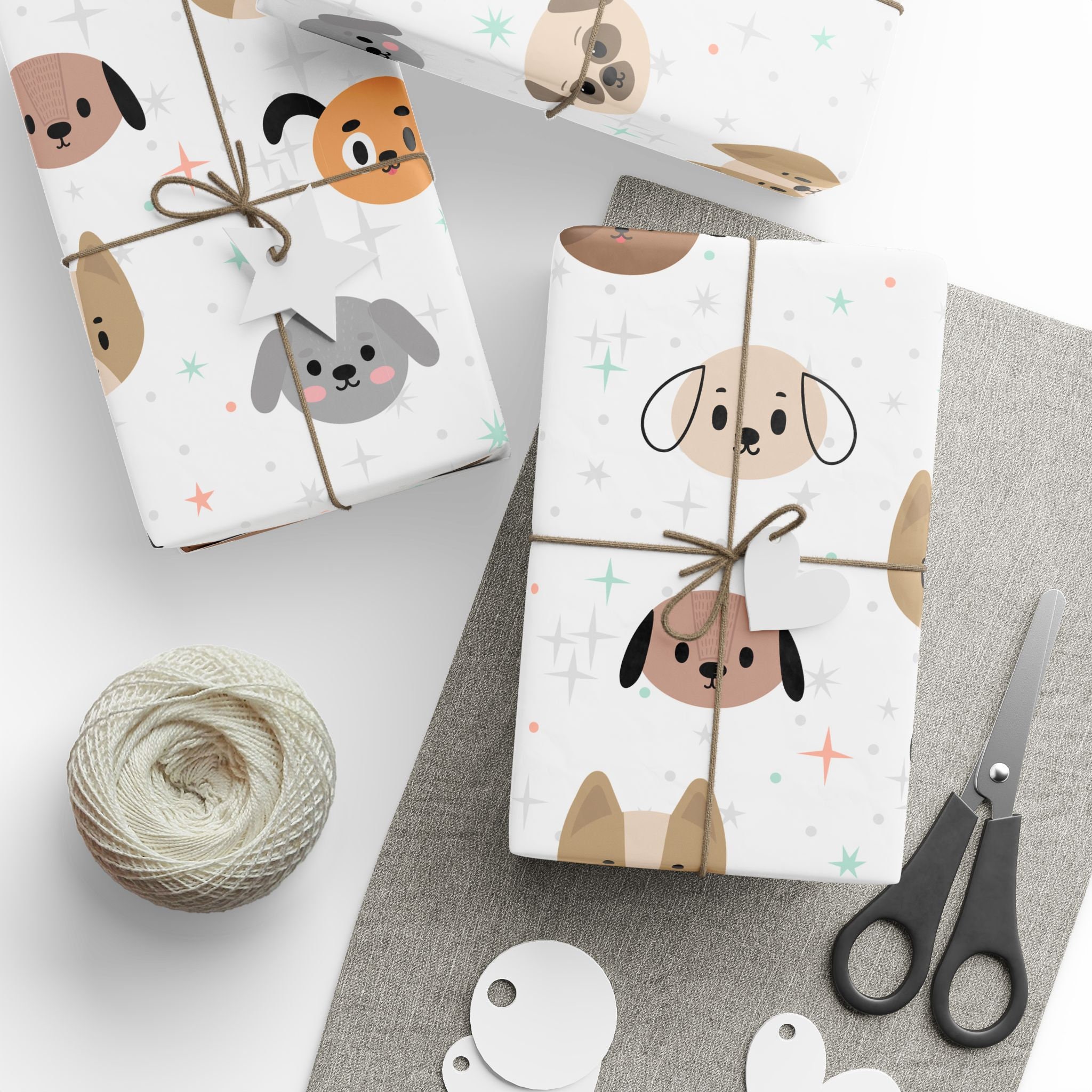 Puppy Dog Face Wrapping Paper for Birthday/ Holiday/ Christmas/ Just ...