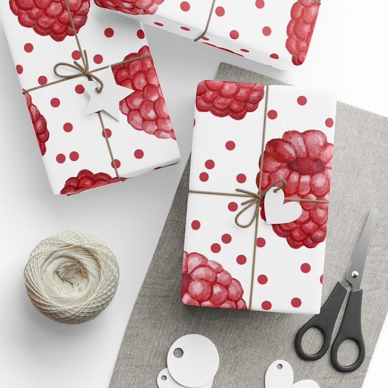 Red Raspberry Fruit Wrapping Paper for Birthday/ Holiday/ Christmas ...