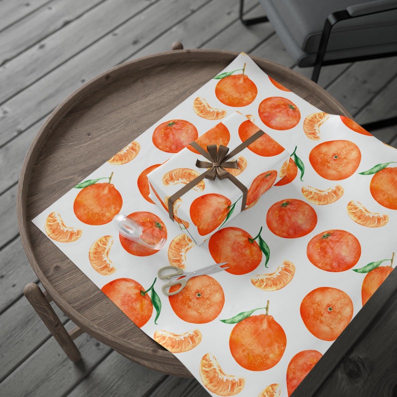 Orange/ Fruit Wrapping Paper for Birthday/ Holiday/ Christmas/ Just ...