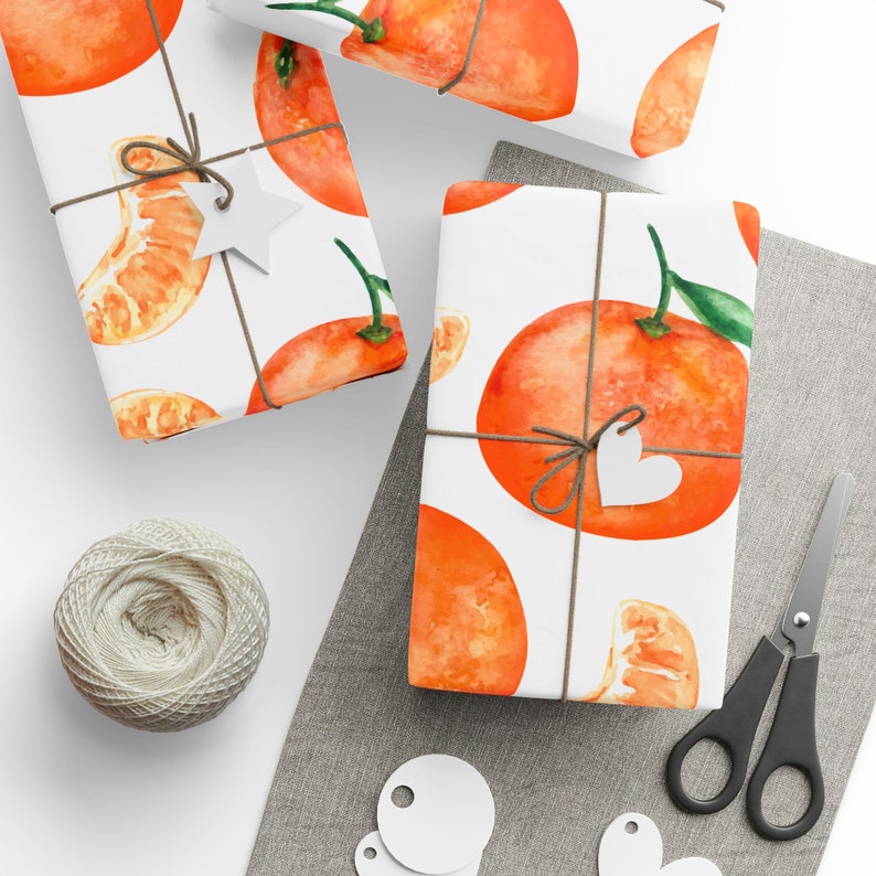 Orange/ Fruit Wrapping Paper for Birthday/ Holiday/ Christmas/ Just ...