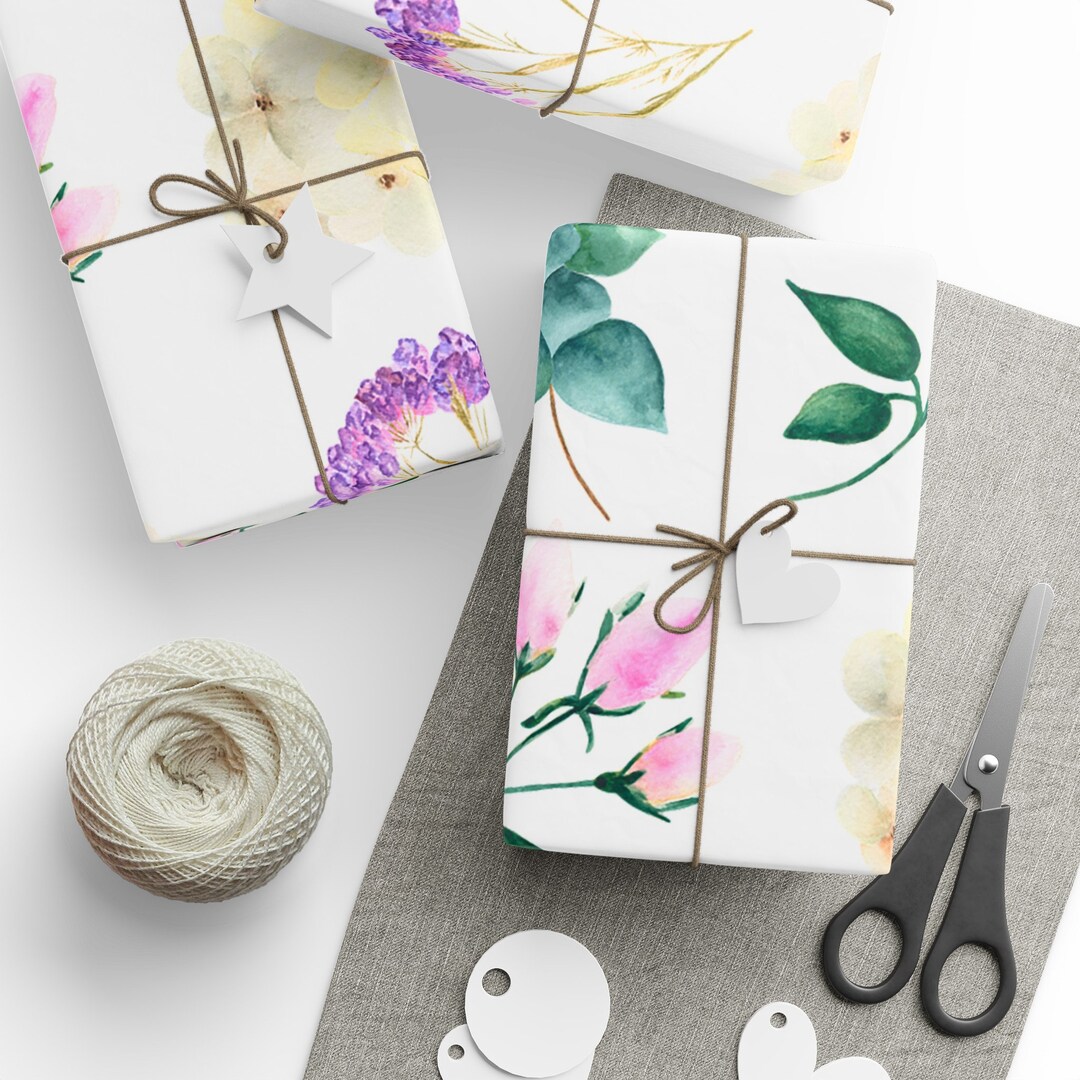 Bright Multi Colored Floral Wrapping Paper for Birthday/ Holiday ...