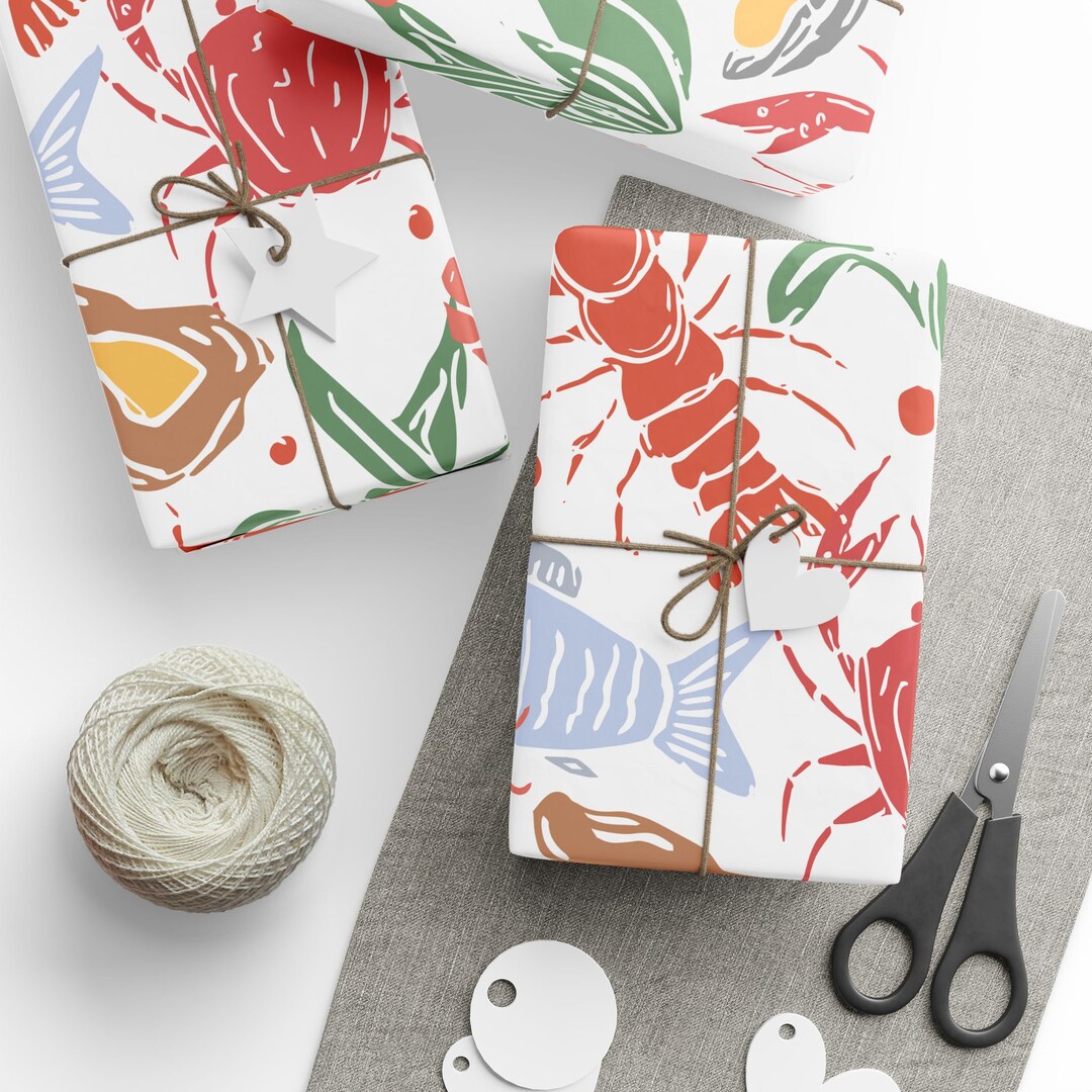 Crawfish/ Swamp/ Bayou Wrapping Paper for Birthday/ Holiday/ Christmas ...