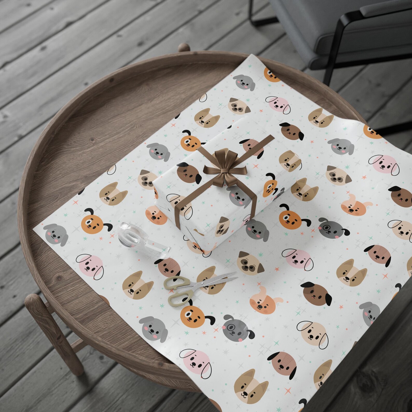 Puppy Dog Face Wrapping Paper for Birthday/ Holiday/ Christmas/ Just ...