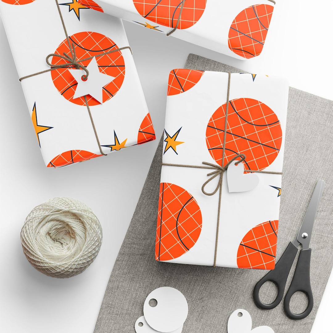BASKETBALL Player Gift WRAPPING PAPER, Sports Themed Basketball Gift ...