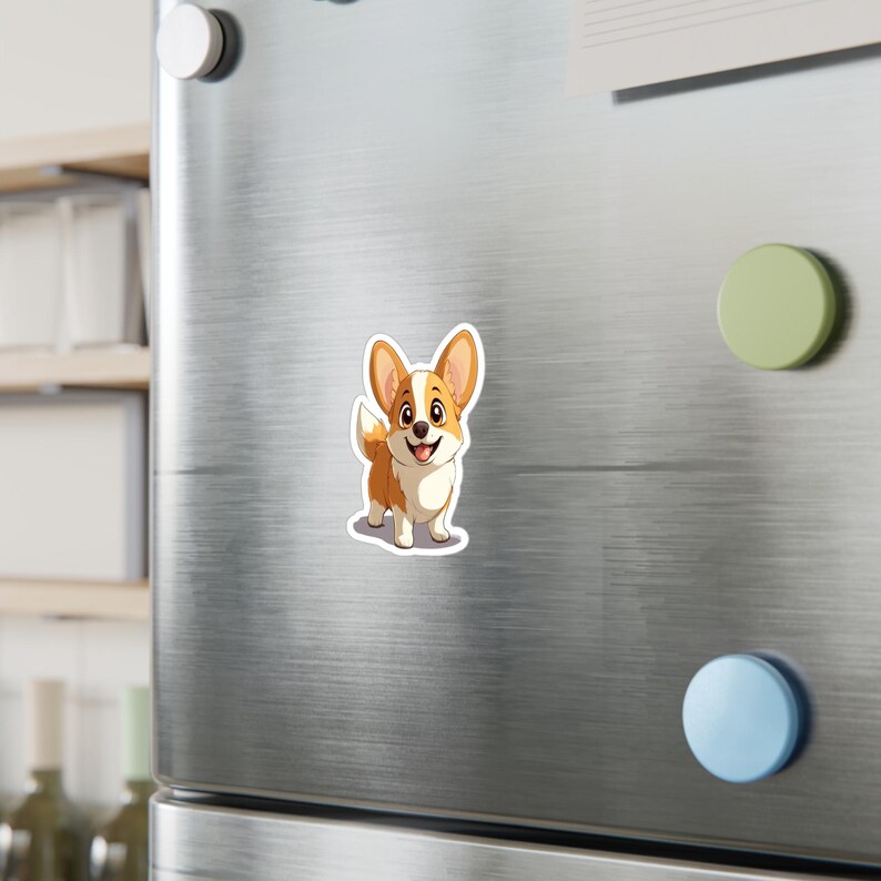 Kiss-cut Vinyl Decal of Cartoon Corgi Gold Tricolor - Etsy
