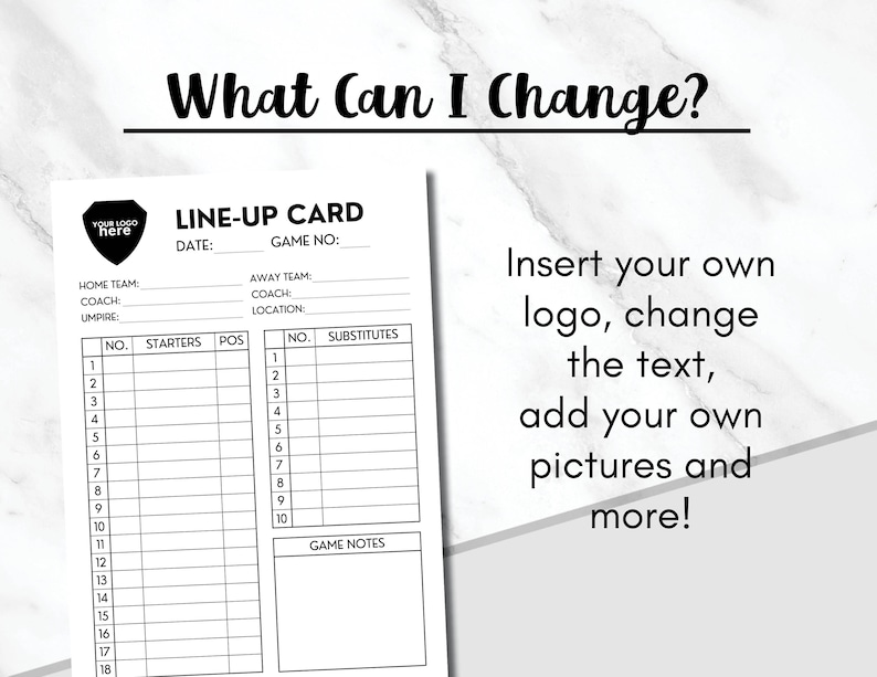 Baseball Softball Lineup Card Scoresheet, Little League Log Umpire ...