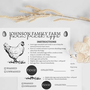 Egg Handling Care Card Label Instruction Template, Editable Fresh Egg ...