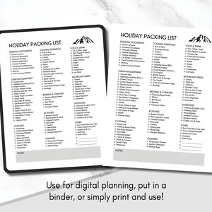 Printable RV Caravan Camping Packing Checklist Planner, Car Camping ...