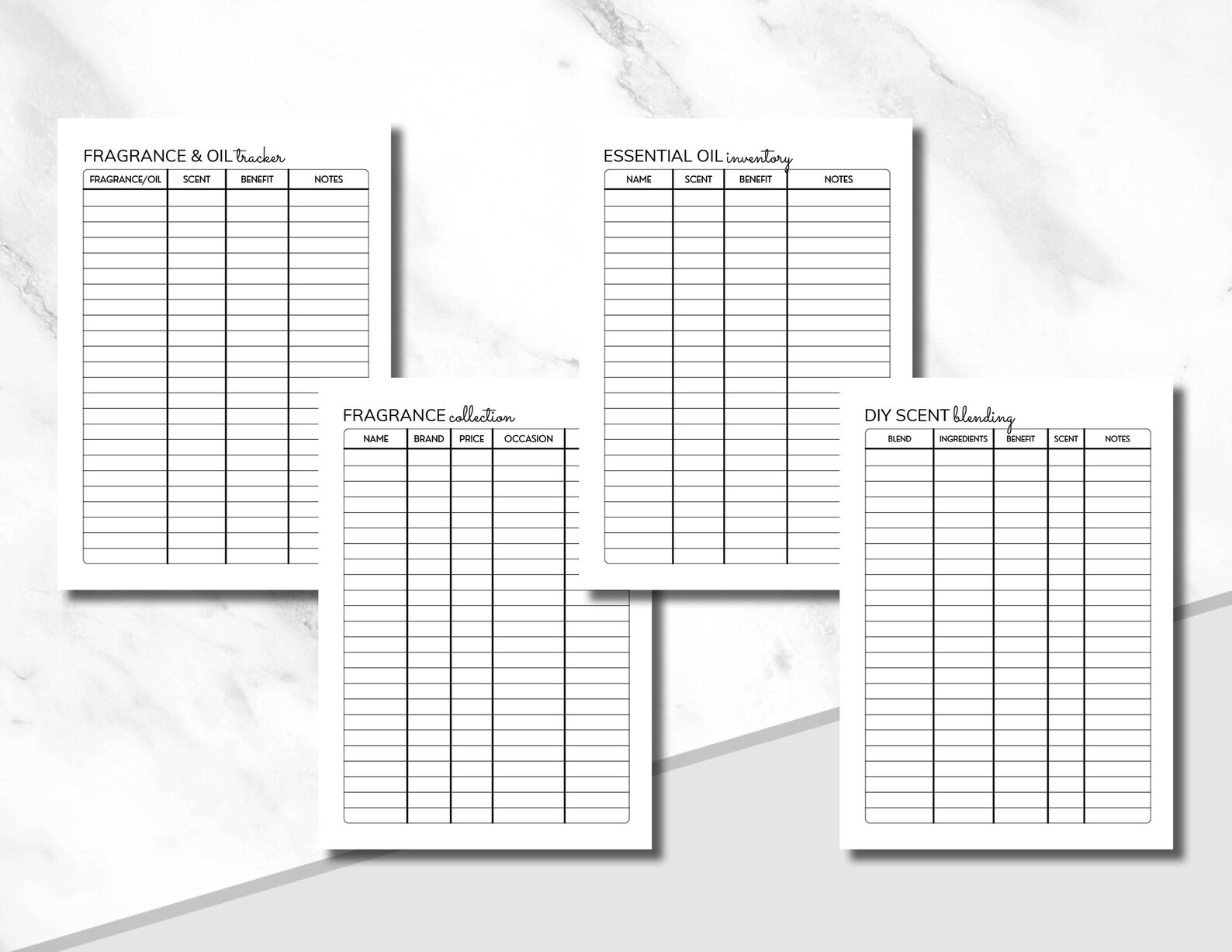 Editable Fragrance Oil Log Tracker List Essential Planner, Perfume ...