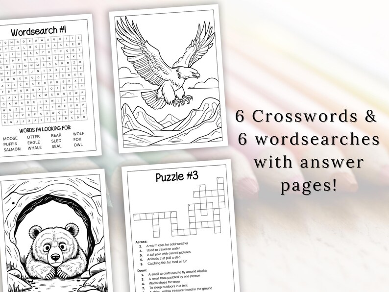 Alaska Coloring Pages Activity Book Kids Travel, Word Search ...