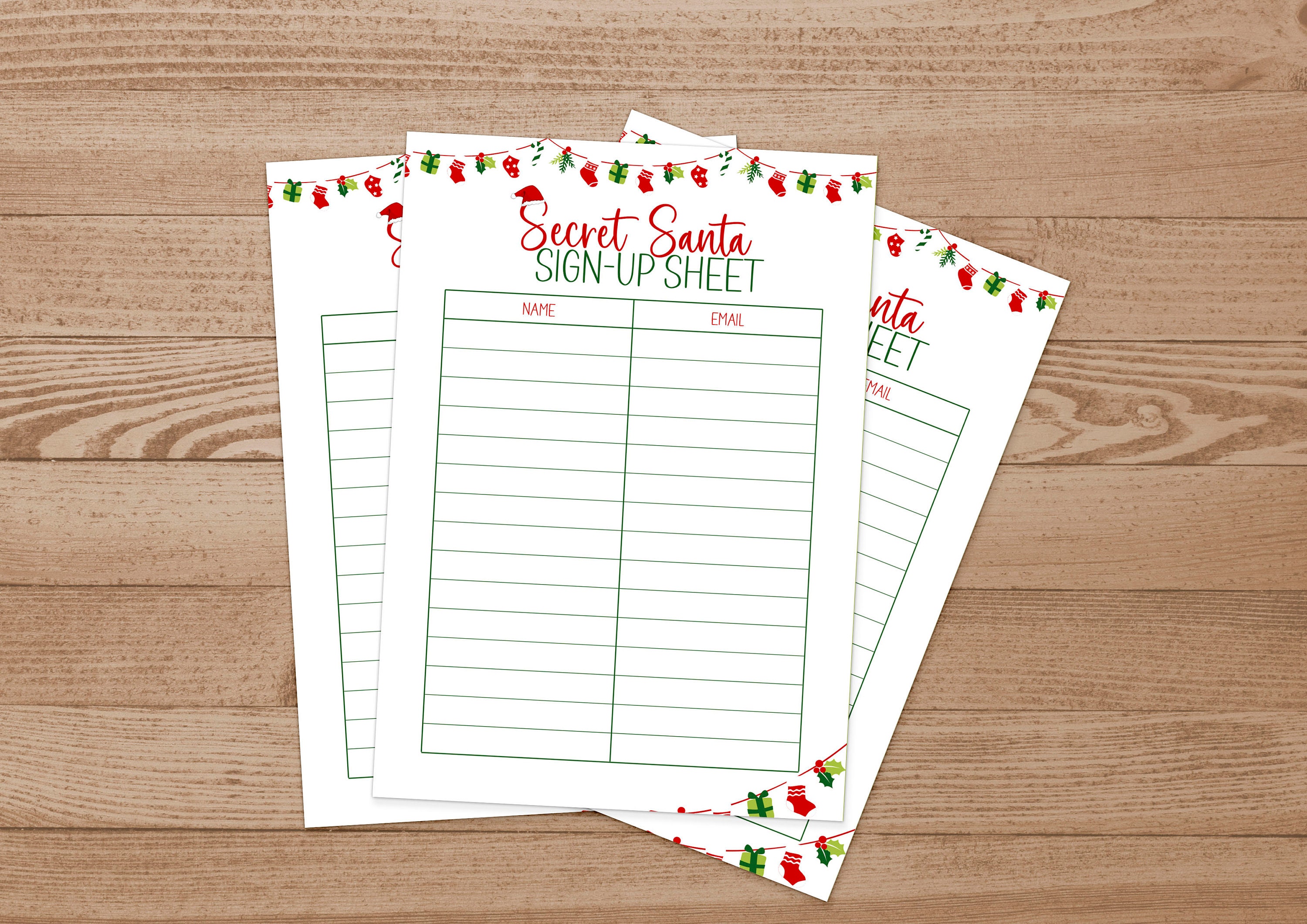 Secret Santa Christmas Gift List Exchange Questionnaire Game Kit ...