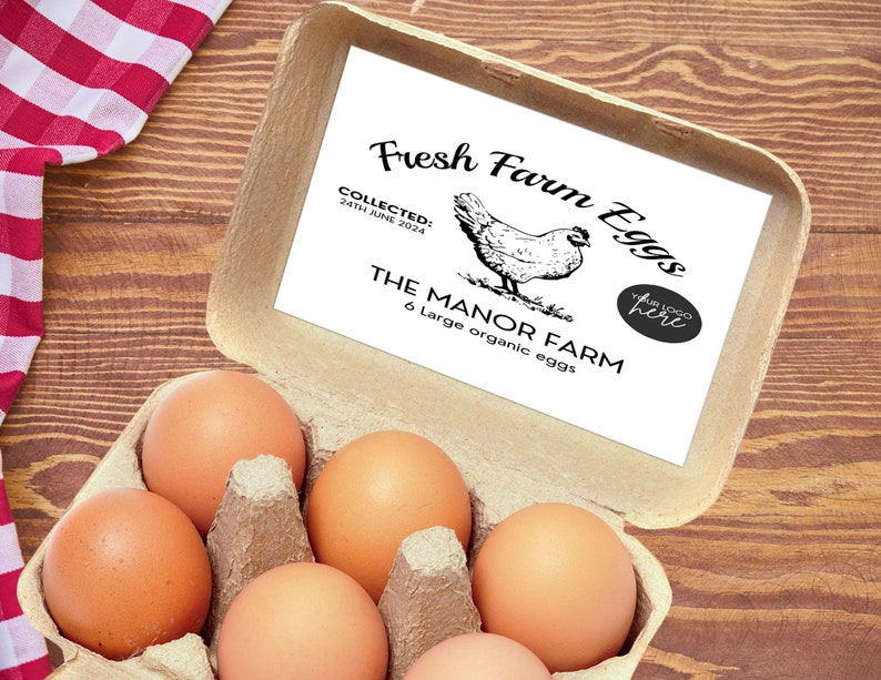 Editable Chicken Egg Tracker Log Box Carton Stickers Template, Bundle ...