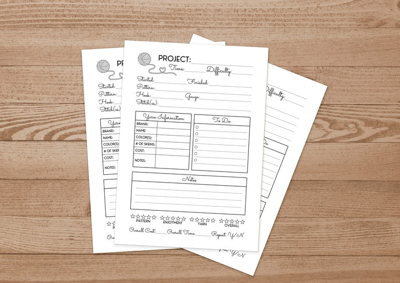 Printable Crochet Planner Tracker Organizer Journal Log Page, Knit ...