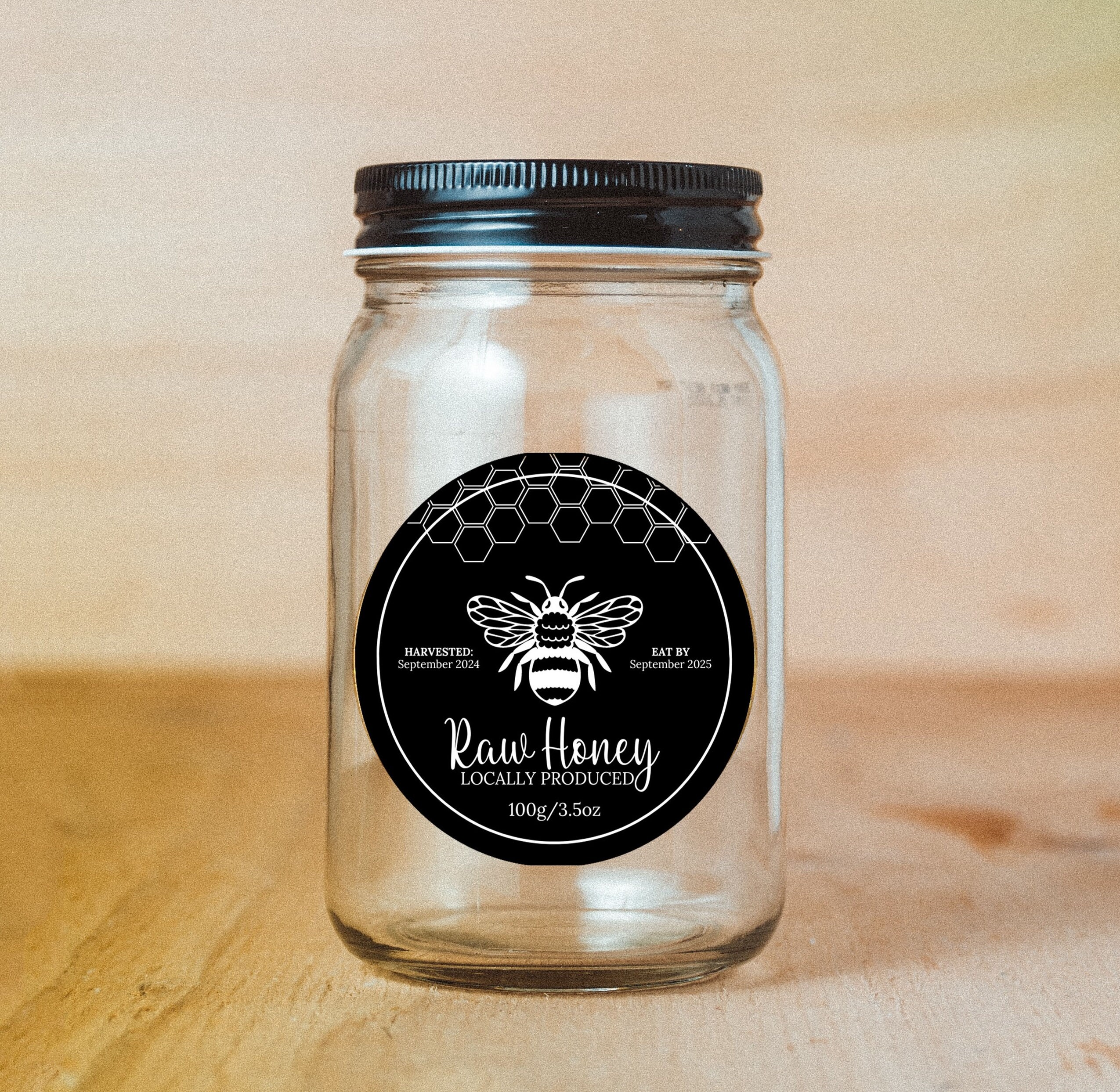 Editable Honey Jar Custom Label Template, Homemade Honey Jam Jar Label ...