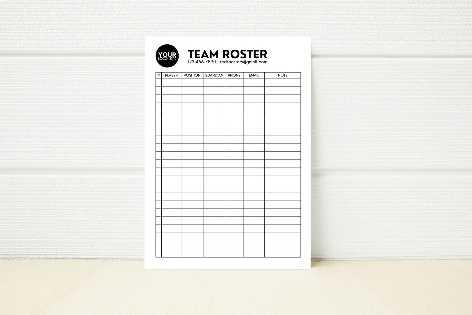 Sports Roster Team Recruit Template, Editable Player Profile Club ...