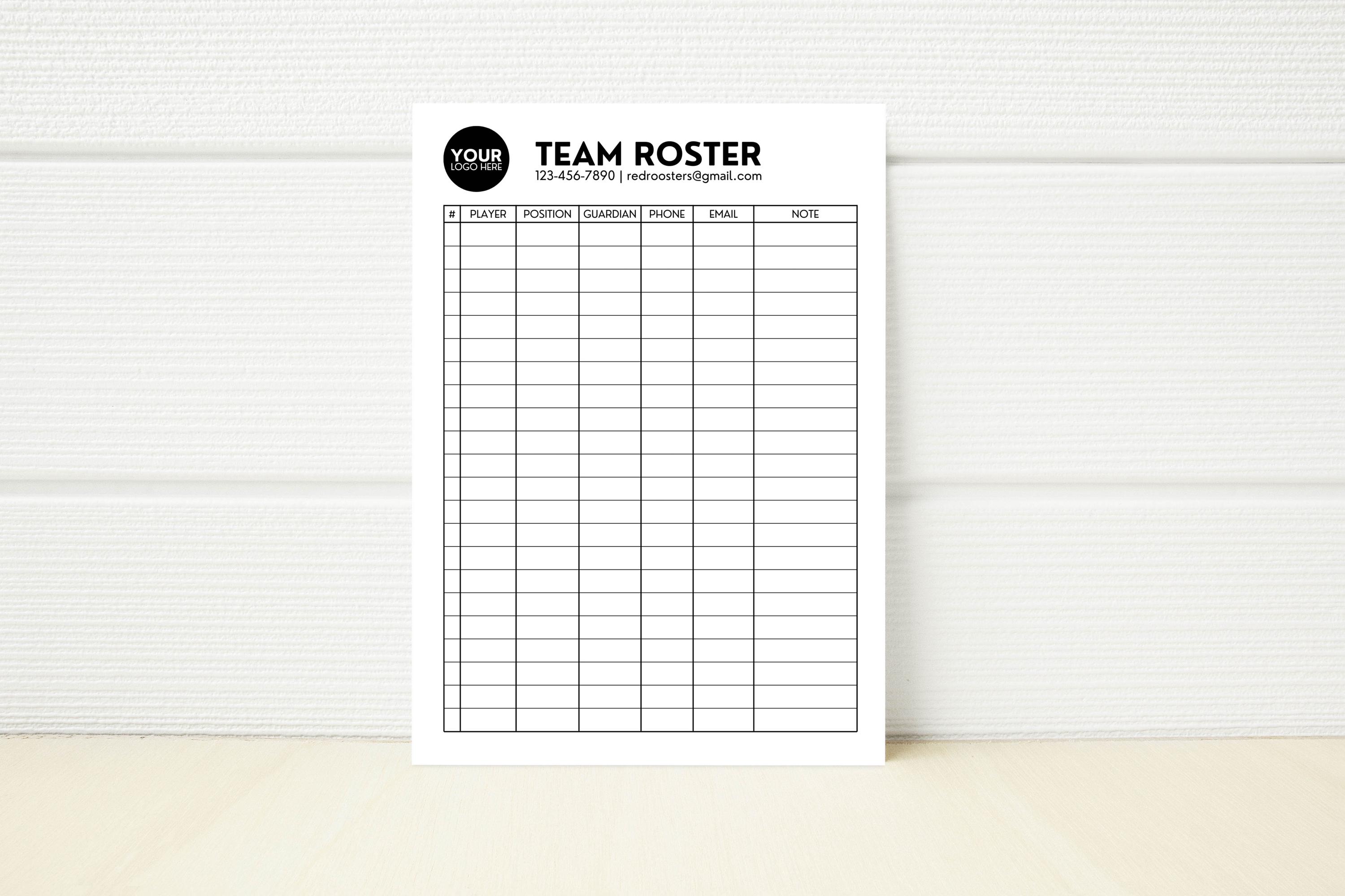 Sports Roster Team Recruit Template, Editable Player Profile Club ...