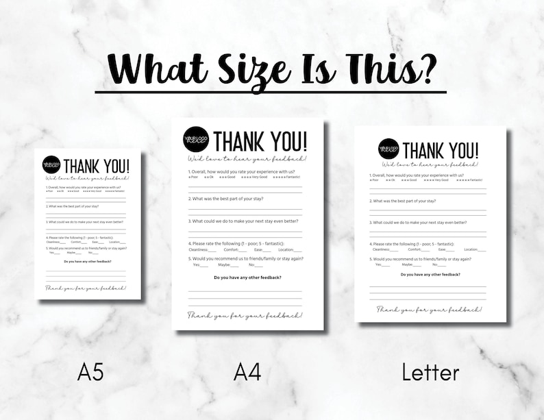 Guest Comment Card Feedback Form Editable Canva Airbnb Template ...