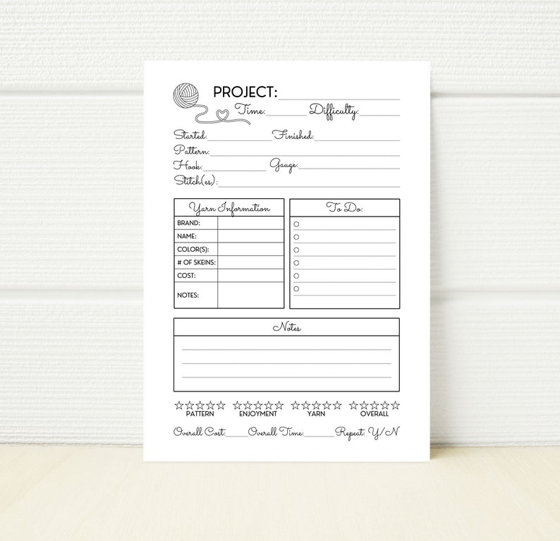 Printable Crochet Planner Tracker Organizer Journal Log Page, Knit ...