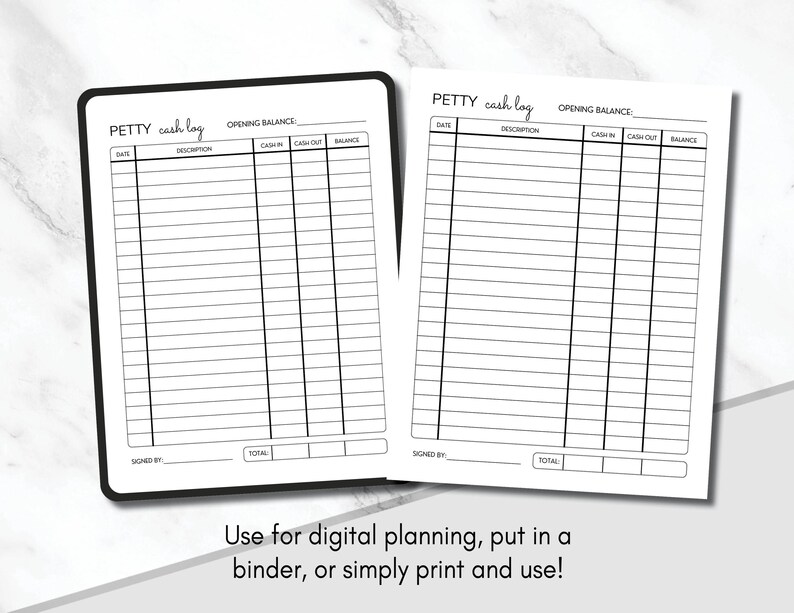 Editable Petty Cash Log Canva Template, Printable Cash Tracker PDF ...