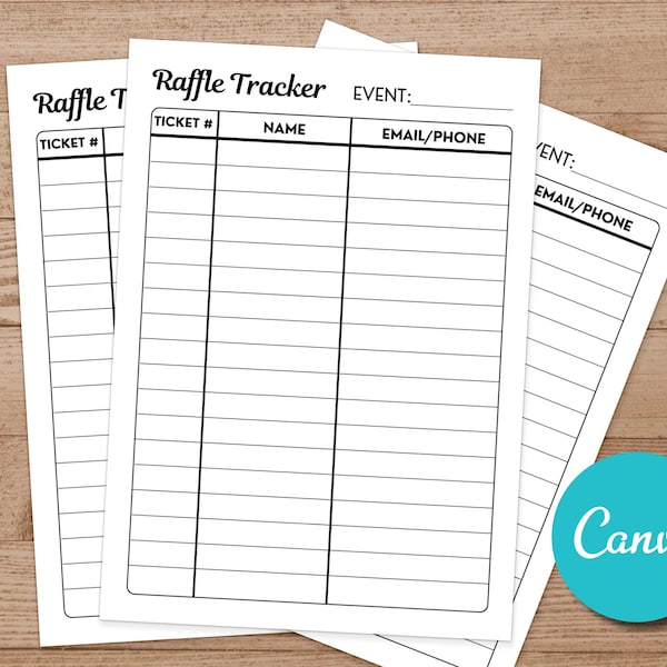 Raffle Sheet Tracker - Etsy