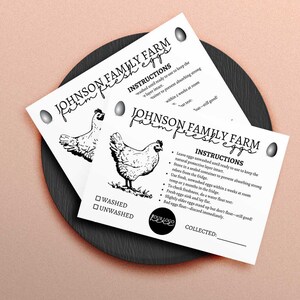 Egg Handling Care Card Label Instruction Template, Editable Fresh Egg ...